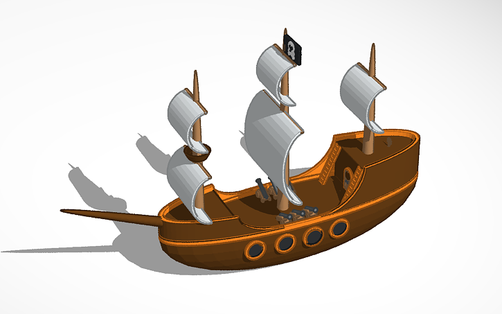 3D design Pirate Ship - Tinkercad