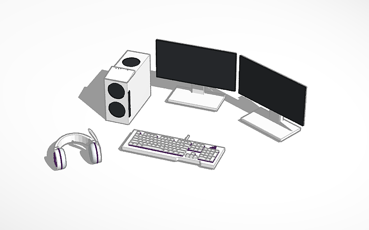 3D design Gaming Setup 2 - Tinkercad