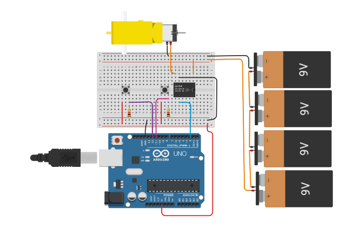 Circuit Design Commande Moteur 1 Vitesse Avec Mem élève Tinkercad