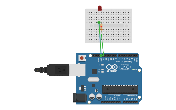 Circuit design PRACTICA 1A (LED INTERMITENTE) | Tinkercad