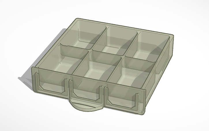 3D design drawer_1x1x1_six-div_ramps - Tinkercad
