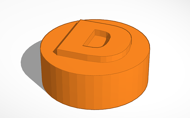 3D design Gauge Letter D - Tinkercad