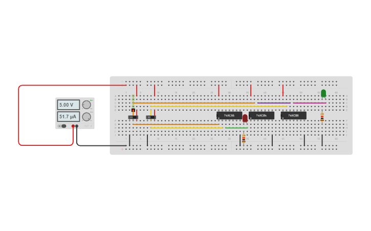 Circuit design HALF SUBTRACTOR USING BASIC GATES | Tinkercad