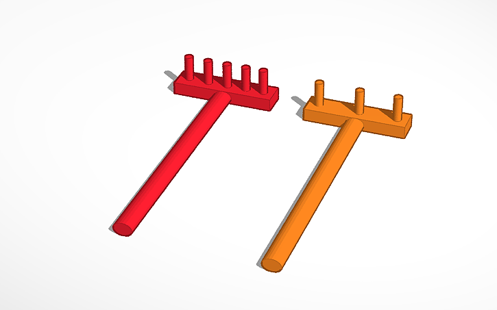 3D design zen rake - Tinkercad