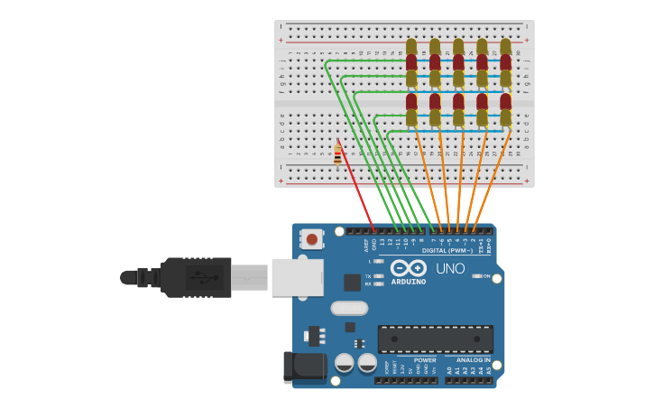 Circuit design 5x5 LED MATRIX ONLINE SIMULATION_Mendoza_EE-3208 - Tinkercad