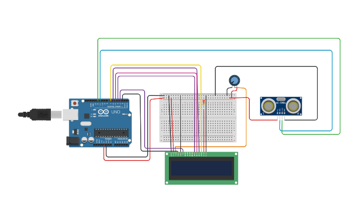 Circuit design ULTRASONIC Sensor | Tinkercad