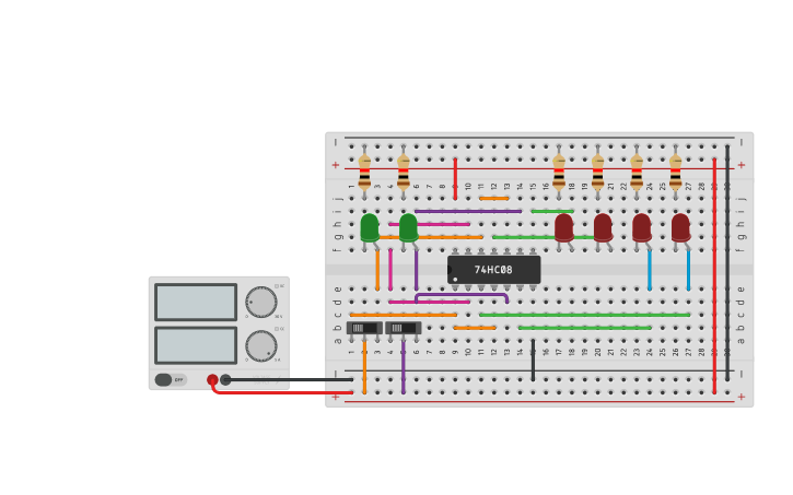 Circuit design 2:4 Decoder | Tinkercad Circuit design 2:4 Decoder | Tinkercad
