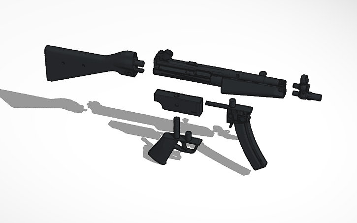 3D design MP5 (with buttstock) - Tinkercad