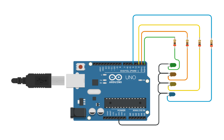 Circuit design Secuenciador de 4 LEDs con arduino Samuel Rubiano ...