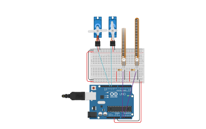 Circuit design SENSOR FLEX - Tinkercad