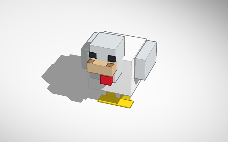 3D design Minecraft Chicken - Tinkercad