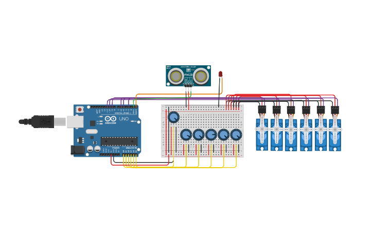 Circuit design Arm Robot 6DOF Miftahul - Tinkercad