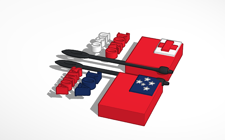 3D design SAMOA & TONGA FLAG - Tinkercad