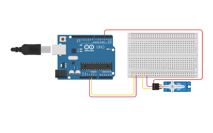 Circuit design 14) Uso de Servos - Tinkercad