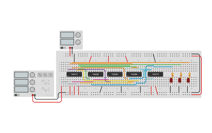 Circuit design counter 3 bit - Tinkercad