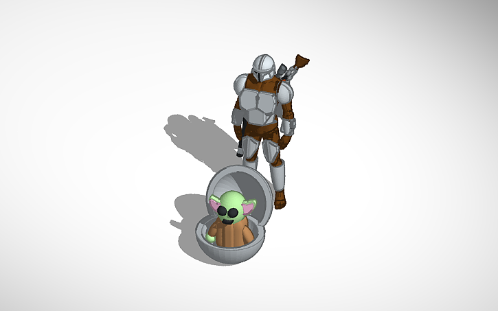 3D design grogu with mando | Tinkercad