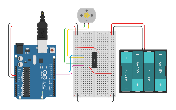 Circuit design H-Bridge Motor - Tinkercad