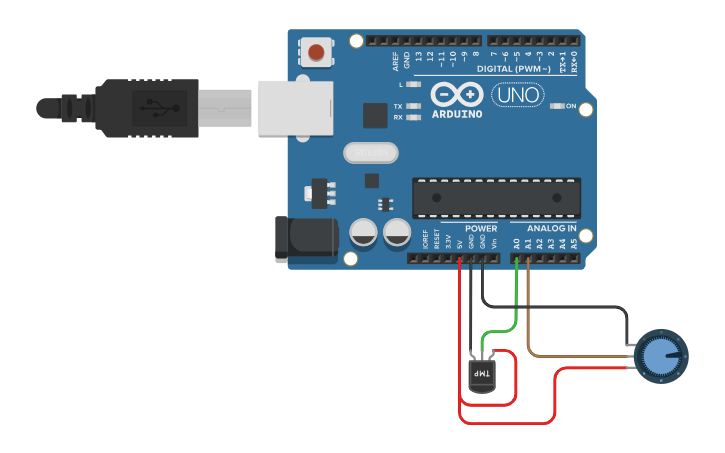 Circuit design Practical-10-Arduino-DHT11-temp-and-humidity - Tinkercad
