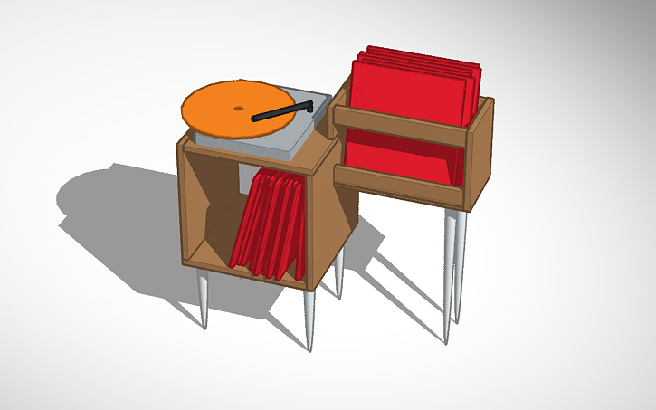 3D design Vinyl Records & Turntable Furniture - Tinkercad
