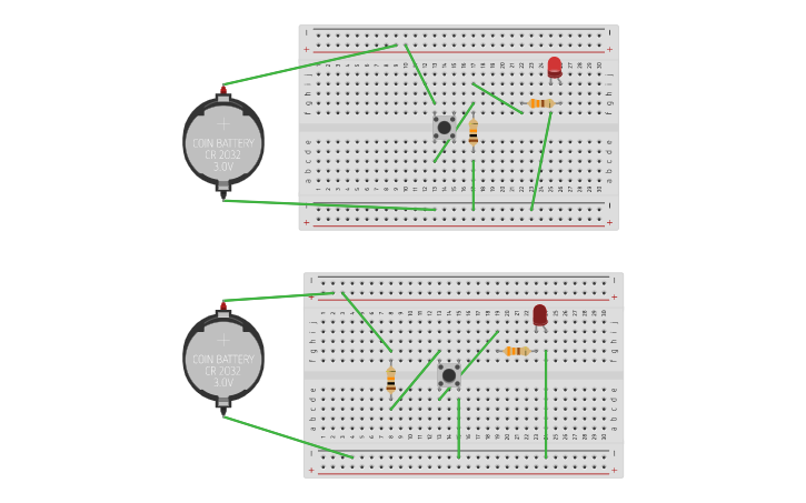 Circuit design Pull up y pull down | Tinkercad