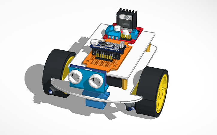 3d Design Obstacle Avoiding Robot V1 Tinkercad 7139