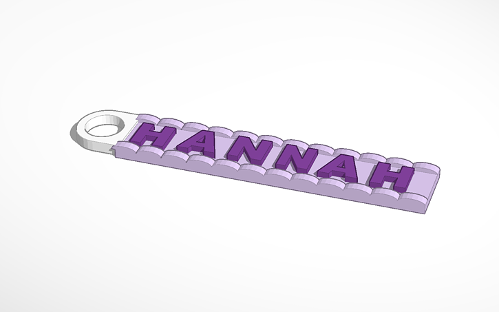 3D design Hannah Keychain | Tinkercad