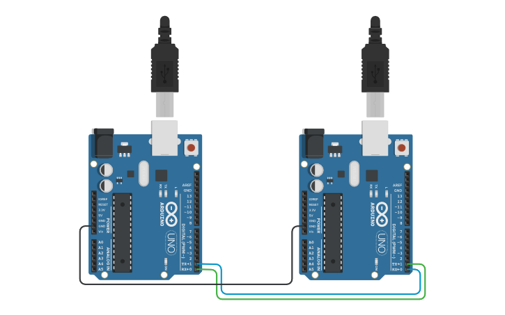 Circuit Design Serial Communication Tinkercad