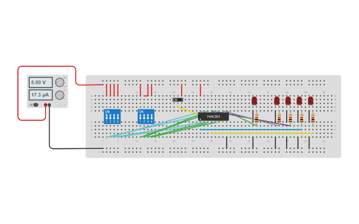 Circuit design Assignment: Binary Adder - Tinkercad