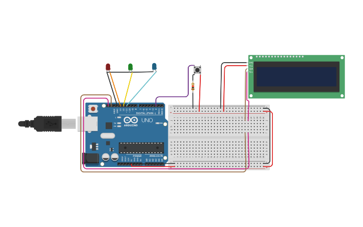 Circuit Design Lcd Y Pulsador Tinkercad
