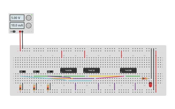 Circuit design Activity 6 #2 OR-AND Network - Tinkercad