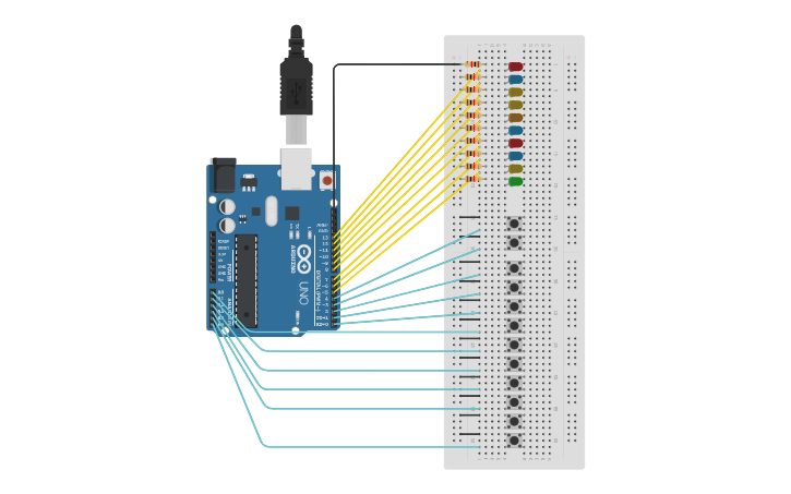 Circuit design Coffee Machine - Tinkercad