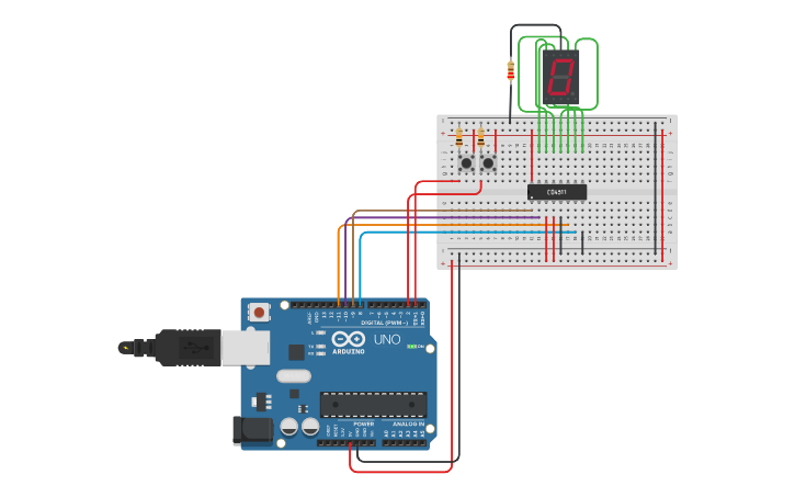 Circuit design Display com Arduino - Tinkercad