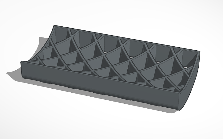 3D design Curved Grid Fins - Tinkercad