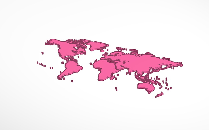 3D design World map - Tinkercad