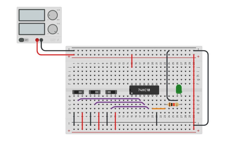 Circuit design 3 - INPUT NAND GATE - Tinkercad