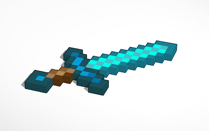 3D design Minecraft Diamond Sword | Tinkercad