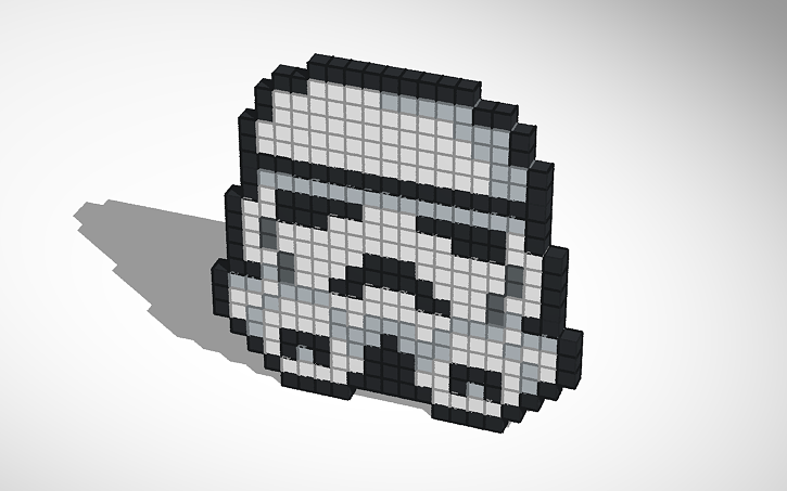 3D design Storm Trooper Helmet Pixel Art - Tinkercad