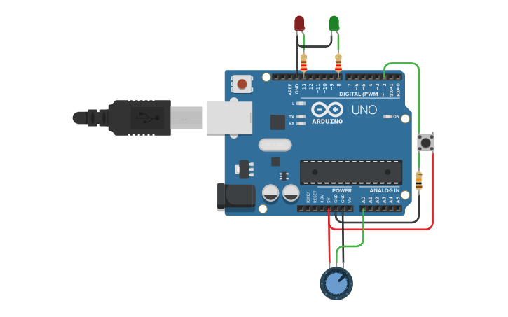 Circuit design Ejemplo Arduino TRN1 - Tinkercad