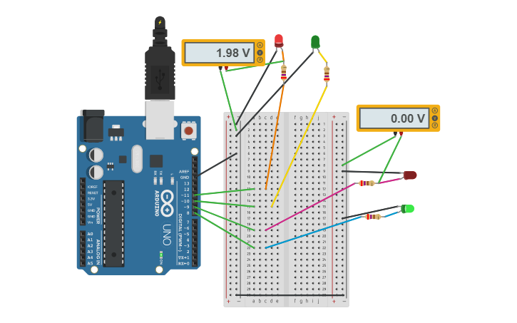 Circuit Design Teste Led Tinkercad