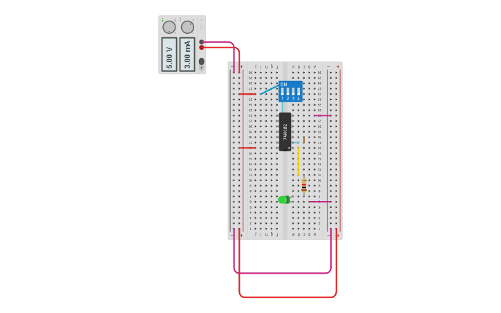 Circuit design NOT gate using NOR gate | Tinkercad