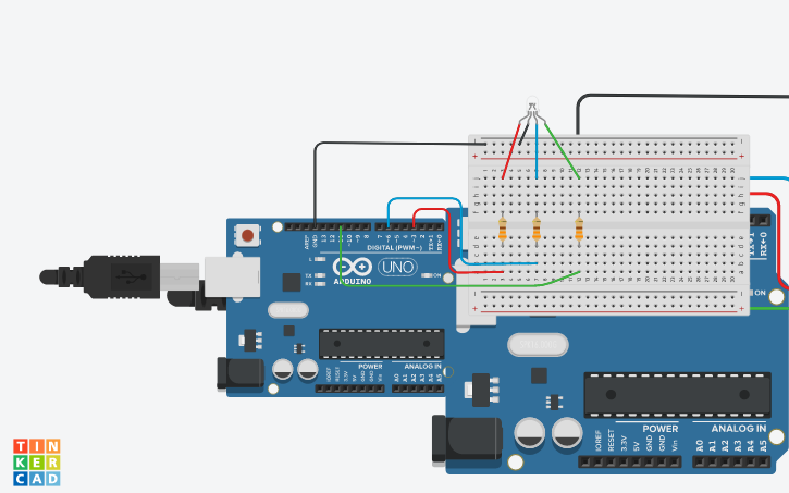 Circuit design RGB random | Tinkercad