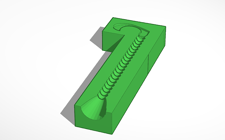 3D design ribbon worm mold - Tinkercad