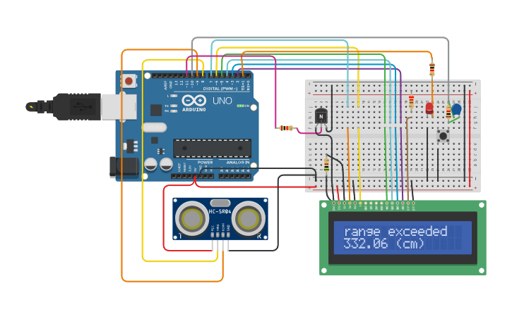 Circuit Design Digital Distance Meter Tinkercad