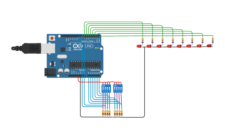 Circuit design TD1 INFO2_exo2 Méthode 4 v2 Correction - Tinkercad