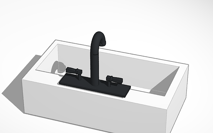 3D design Kitchen Sink - Tinkercad