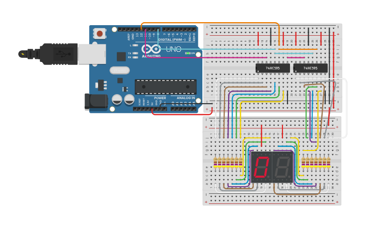 Circuit Design 7 Seg Counter Tinkercad