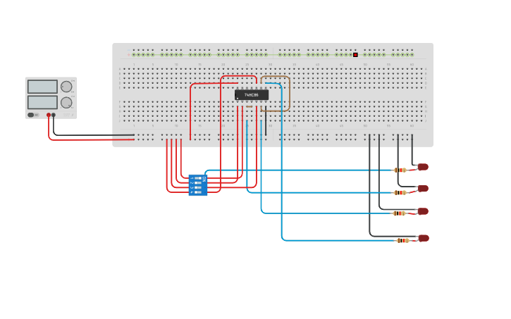 Circuit design Grey To Binary Converter | Tinkercad