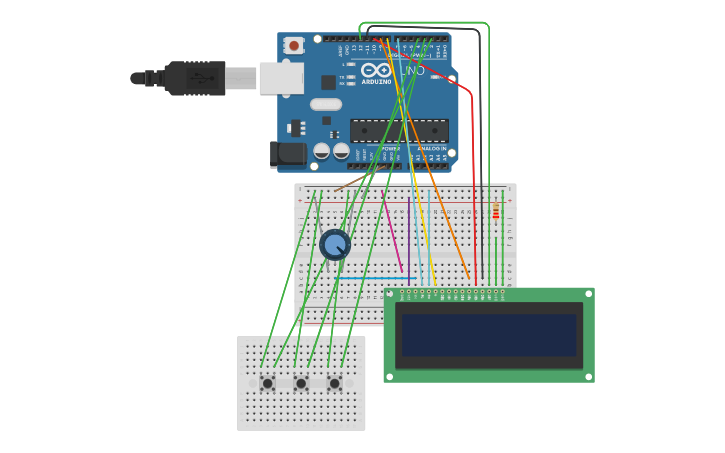Circuit design LCD Game - Tinkercad