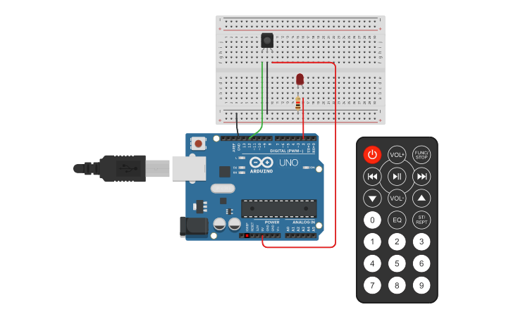 Circuit design Interfacing of IR Sensor - Tinkercad