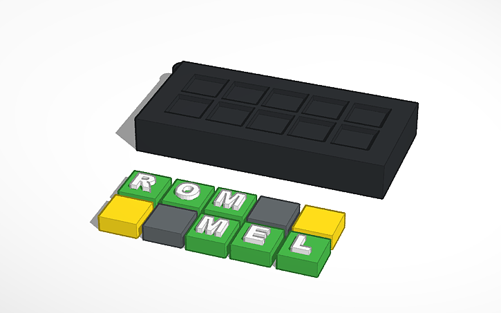 3D design WORDLE KEYCHAIN - Tinkercad